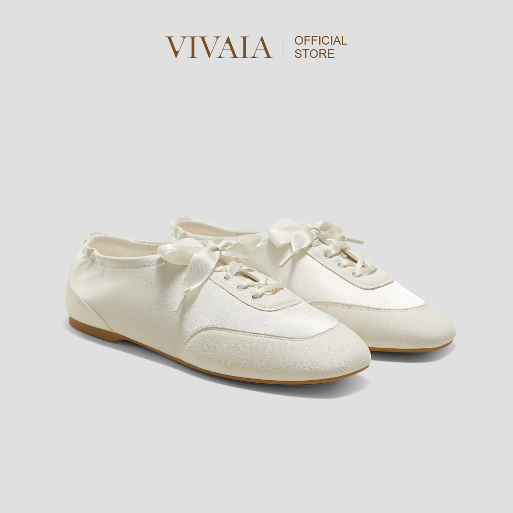 Jual VIVAIA Sepatu Wanita Square-Toe Lace-Up Satin Sneakerina (Cristina ...