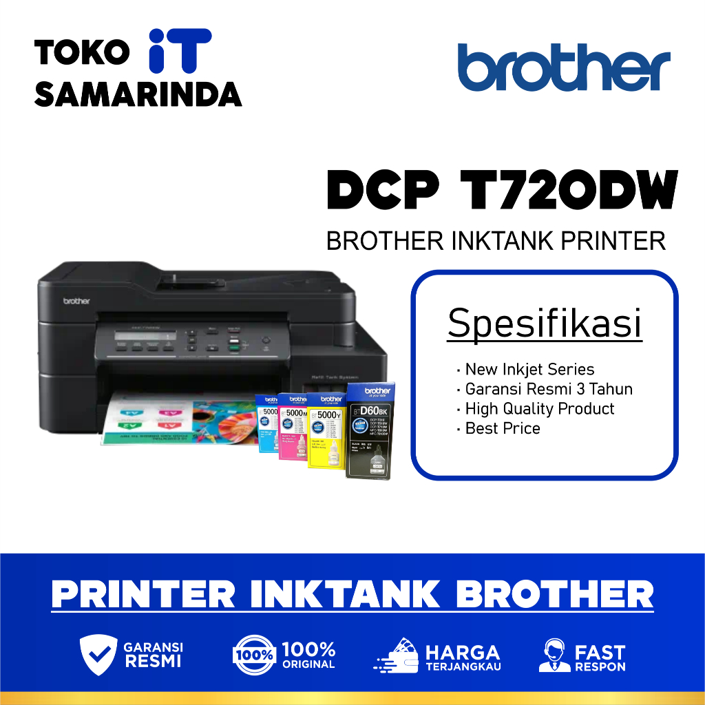 Jual Brother DCP-T720 Duplex Wifi ADF | Brother T720DW | BT- D60BK/BT-5000 | Shopee Indonesia