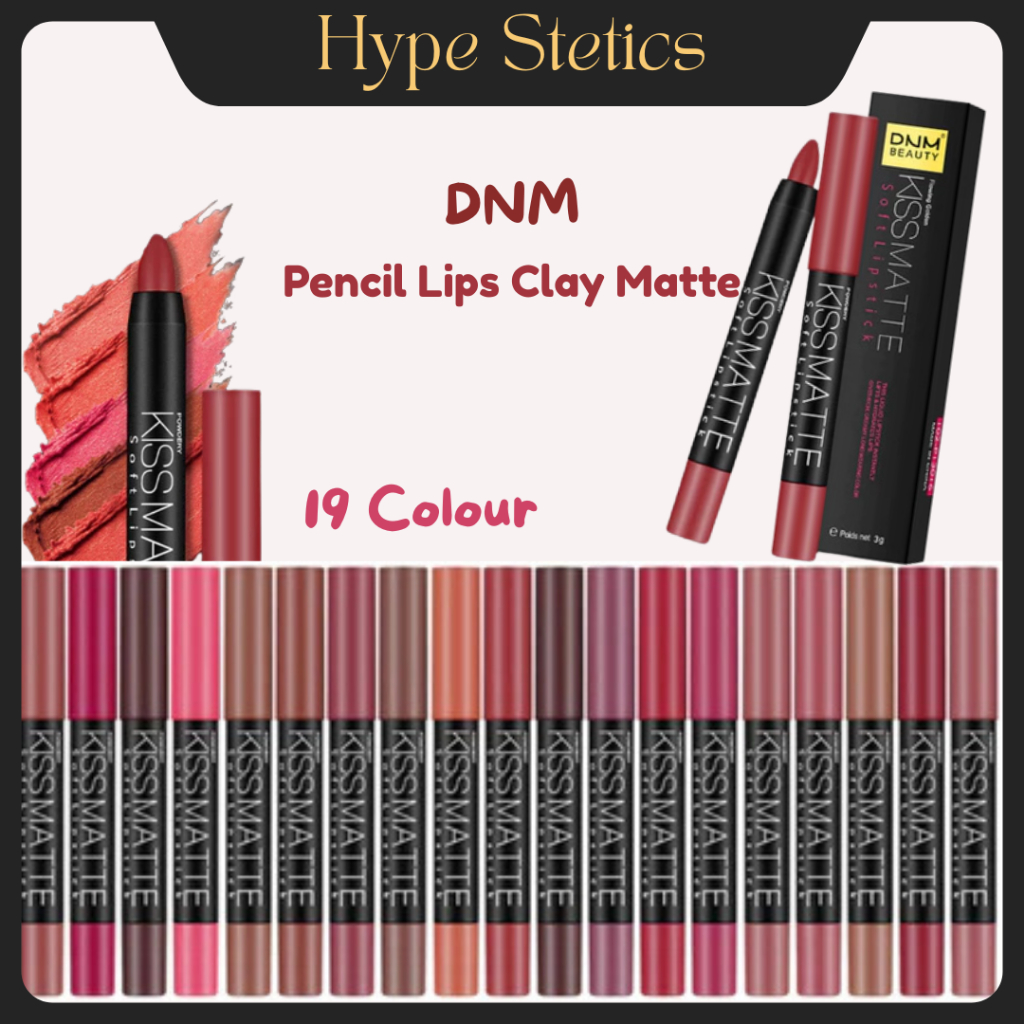 Jual DNM Pensil Lipstik Matte Clay Rotate 19 Colour Lipstick Pencil ...