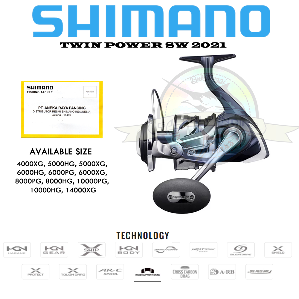 Jual Reel Pancing Laut Shimano Twin Power SW 21 6000PG 8000PG | Shopee ...