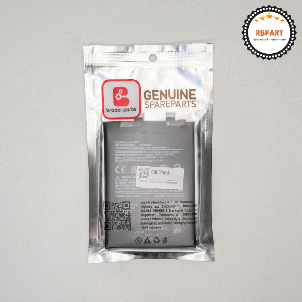 Jual Battery ORIGINAL Braderparts XIAOMI POCO F4 5G / K40S BP49 ...