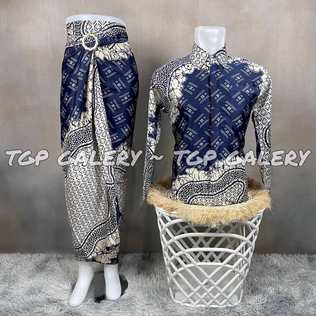 Jual Batik Couple Lengan Panjang Set Rok Lilit Batik Seragaman Batik ...