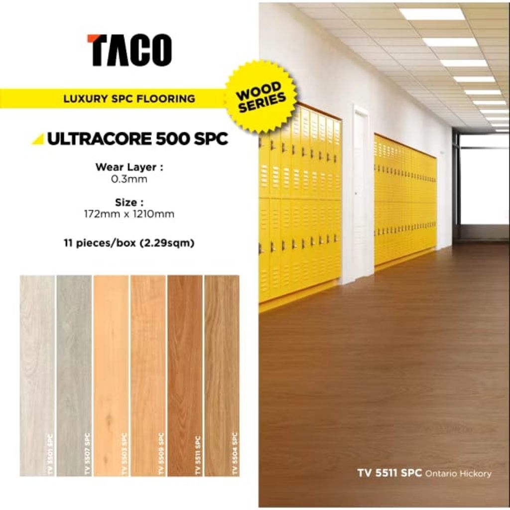 Jual Lantai SPC Taco 5mm - ULTRACORE 500 SPC Model Klik Sistem 1 dus ...