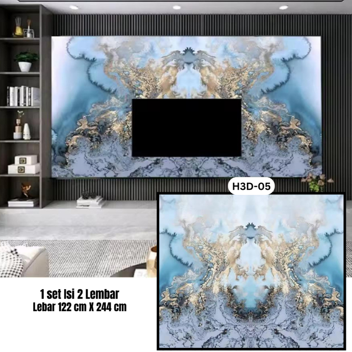 Jual Marmer Pvc 3D Board UV 3 Dimensi Isi 2 Lembar Wall Marble Board ...