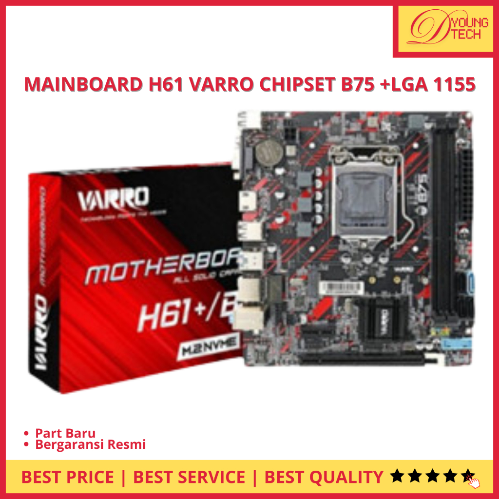 Jual Motherboard Gaming - Mainboard H61 Lga 1155 Varro H61 Plus Chipset ...