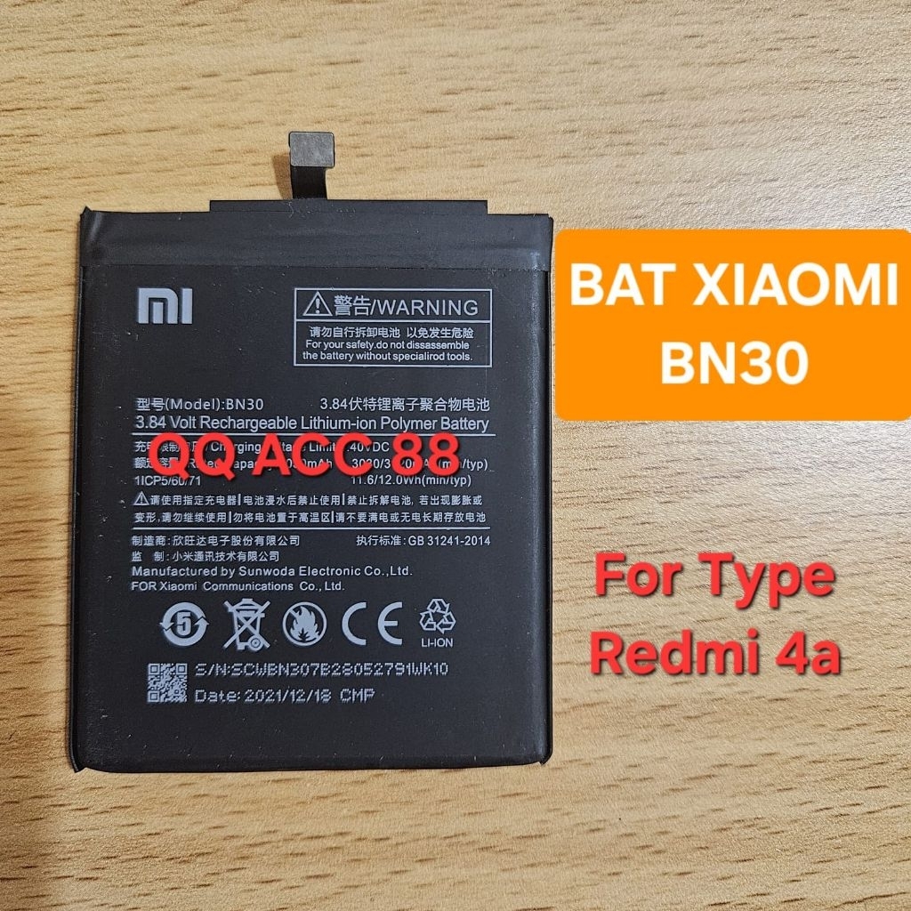 Jual Baterai Batrei Battery Original XIAOMI BN30 / Redmi 4a | Shopee ...