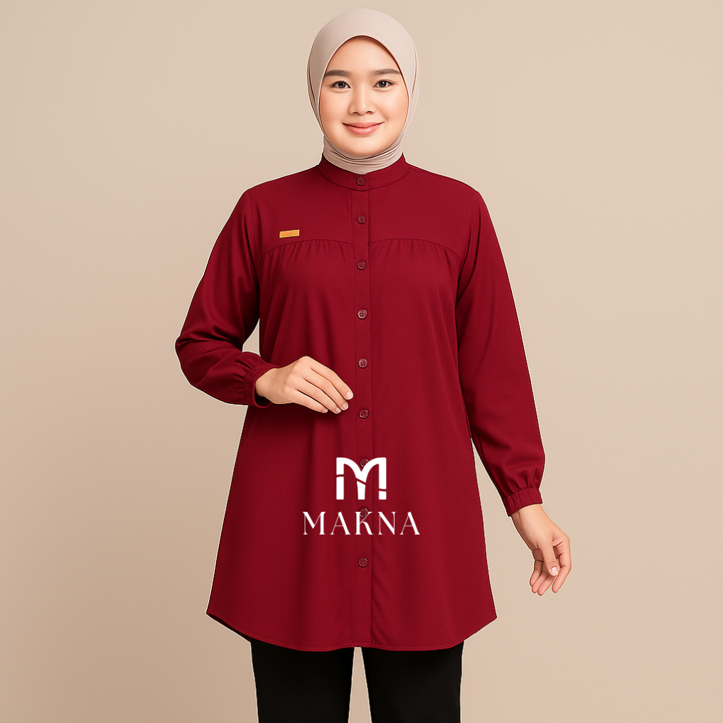 Jual Zavira Long Tunik Rayon Twill Premium Atasan Wanita Kekinian Full ...