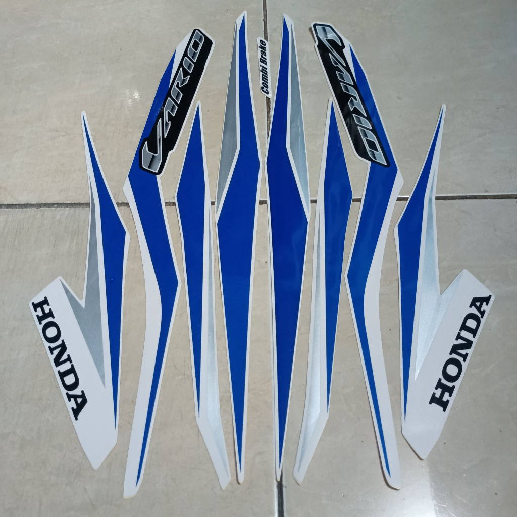 Jual stiker striping honda vario 125 iss 2018 putih biru lis body ...