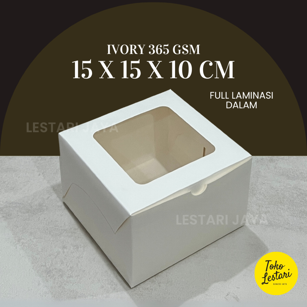 Jual Box Ivory Putih Laminasi Jendela Untuk Kotak Brownies Kue Roti ...