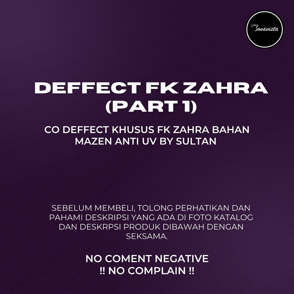 Jual Bonavista - PART 1 !! DEFFECT FK Zahra (NO CADAR TALI) !! French ...