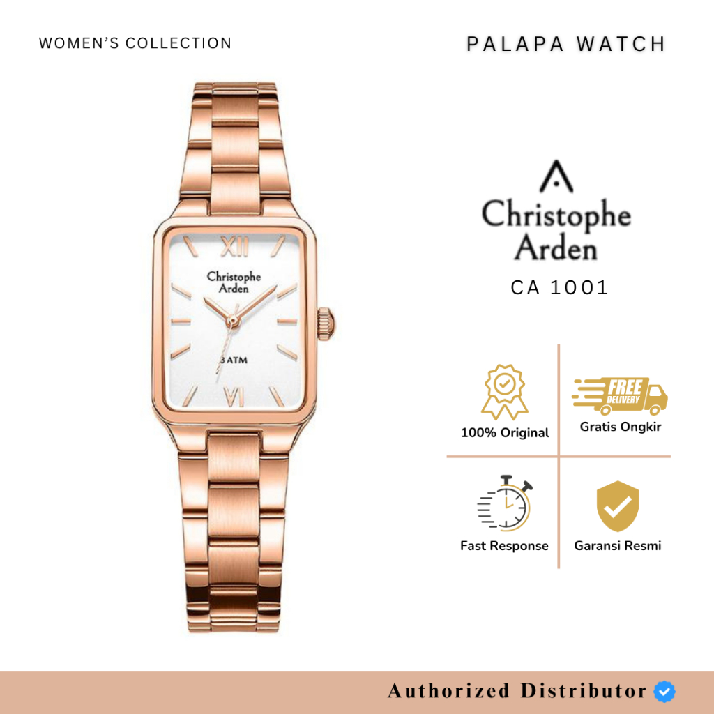 Jual Jam Tangan Wanita Christophe Arden CA 1001 CA1001 Rantai Original ...