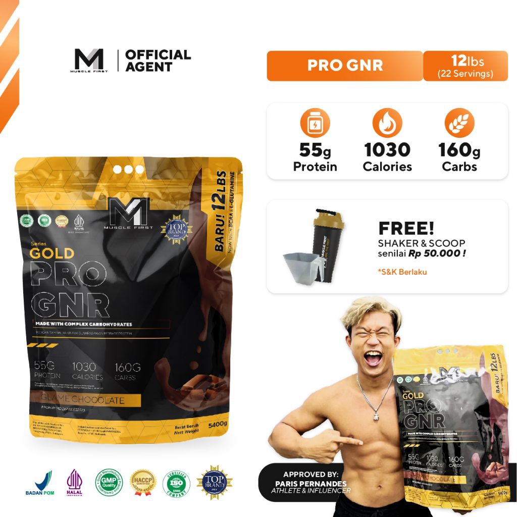 Jual Muscle First Gold Pro Gainer 12lbs 5.400gram Suplement Weight ...