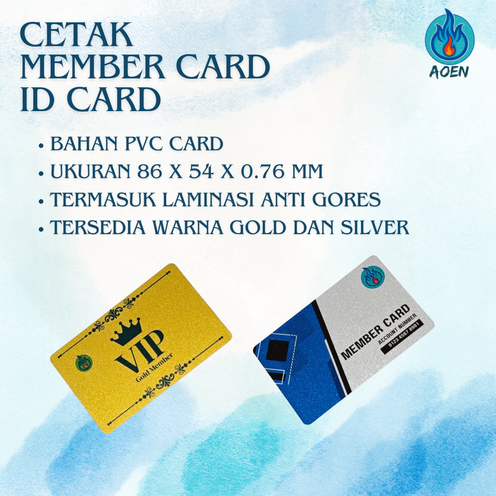 Jual Cetak Kartu Member / ID Card / Kartu Visitor Custom Gold Silver ...