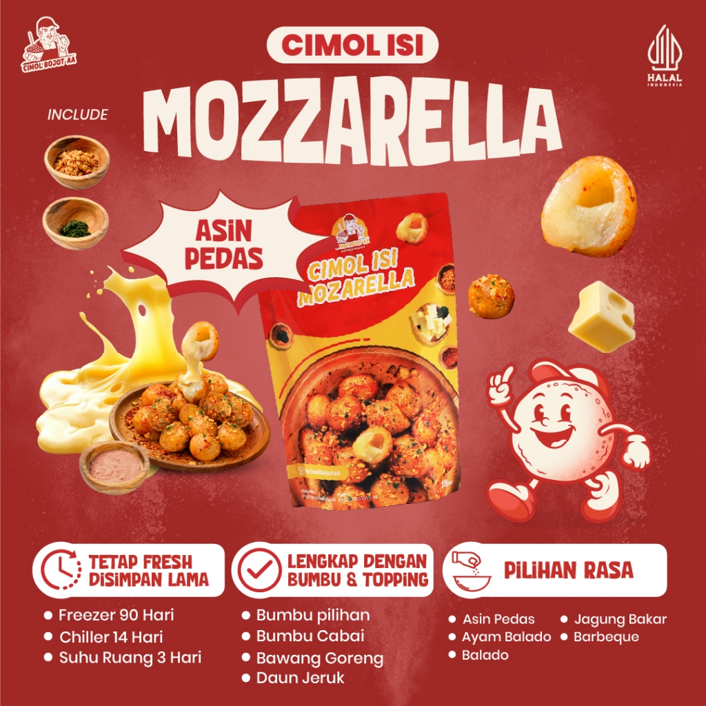 Jual Cimol Bojot AA isi Mozzarella Rasa Asin Pedas Daun Jeruk | Shopee ...