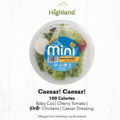 Jual SALAD MINI CAESAR WITH CHICKEN & DRESSING Highland 100gr | Shopee ...
