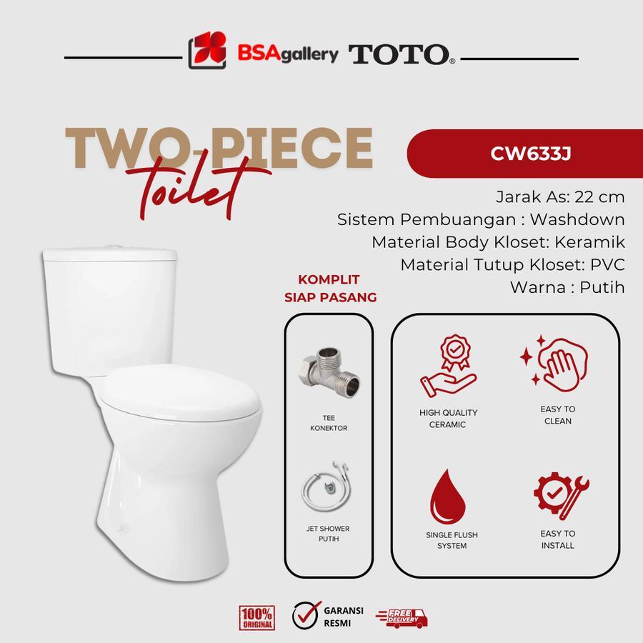 Jual KLOSET TOTO CW633J / CW 633 J / KLOSET DUDUK TOTO ORIGINAL DUOBLOK ...