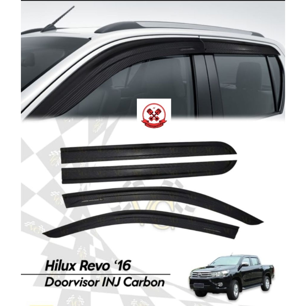 Jual Talang Air Hilux 2016 - 2025 Injection Carbon Import Taiwan Door Visor All New Hilux 2016 ...
