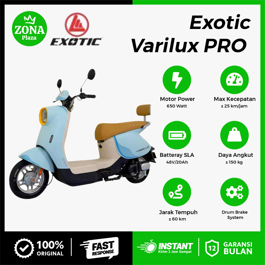 Jual Sepeda Listrik Exotic Varilux PRO NFC 48/20Ah 650watt 48v/20Ah ...