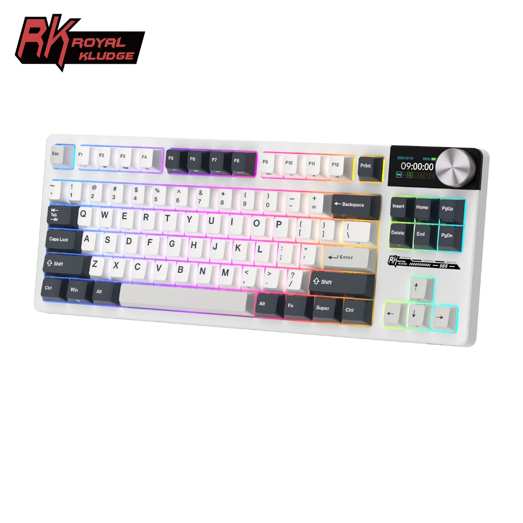 Jual Royal Kludge RK S85 White Night 85 Key Knob Buttons With TFT ...
