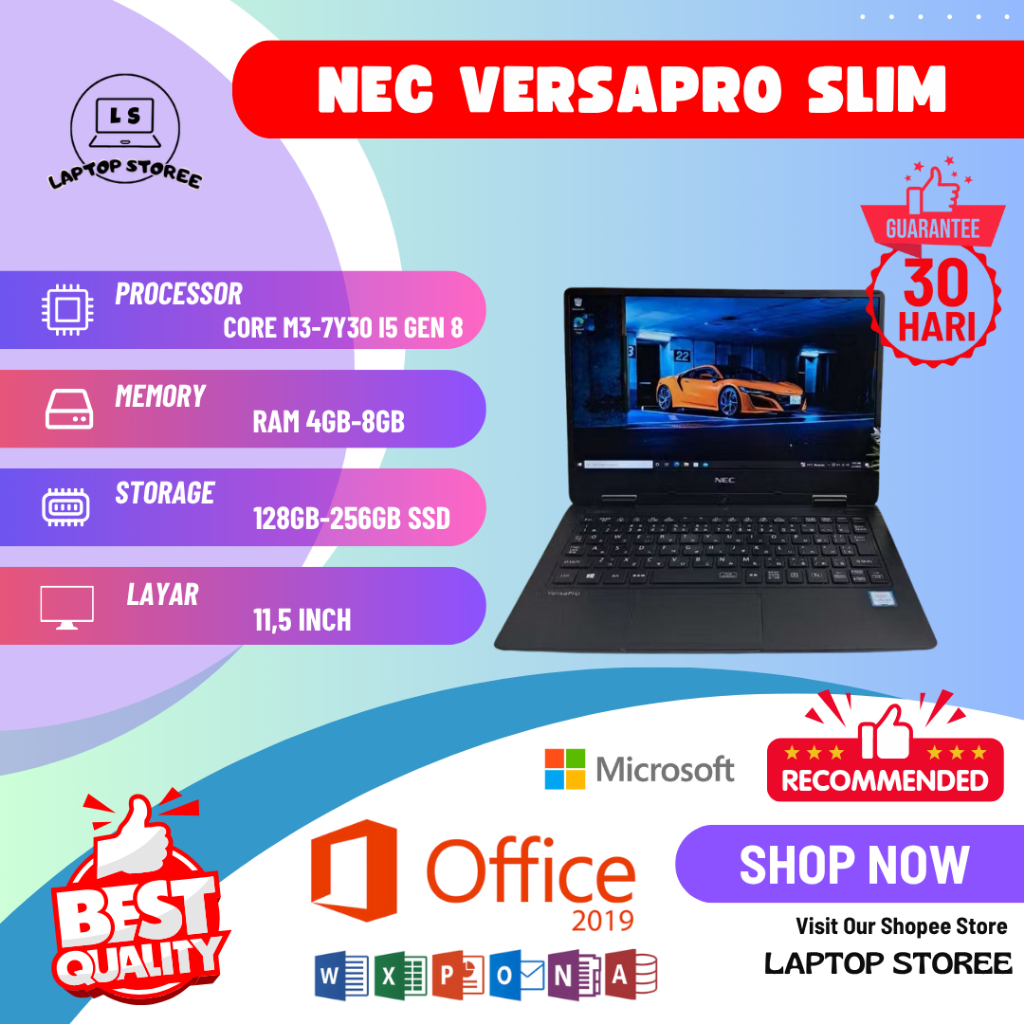 Jual LAPTOP NEC VERSAPRO SLIM CORE M3-7Y30 I5 GEN 7&8 RAM 4GB-8GB SSD ...