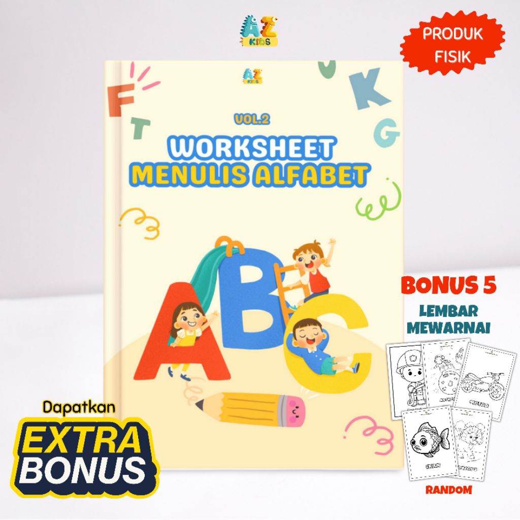 Jual AZ KIDS Worksheet SERI ALFABET VOL. 2 | 4 5 6 TAHUN TK PAUD (20-40 hlmn) | Shopee Indonesia