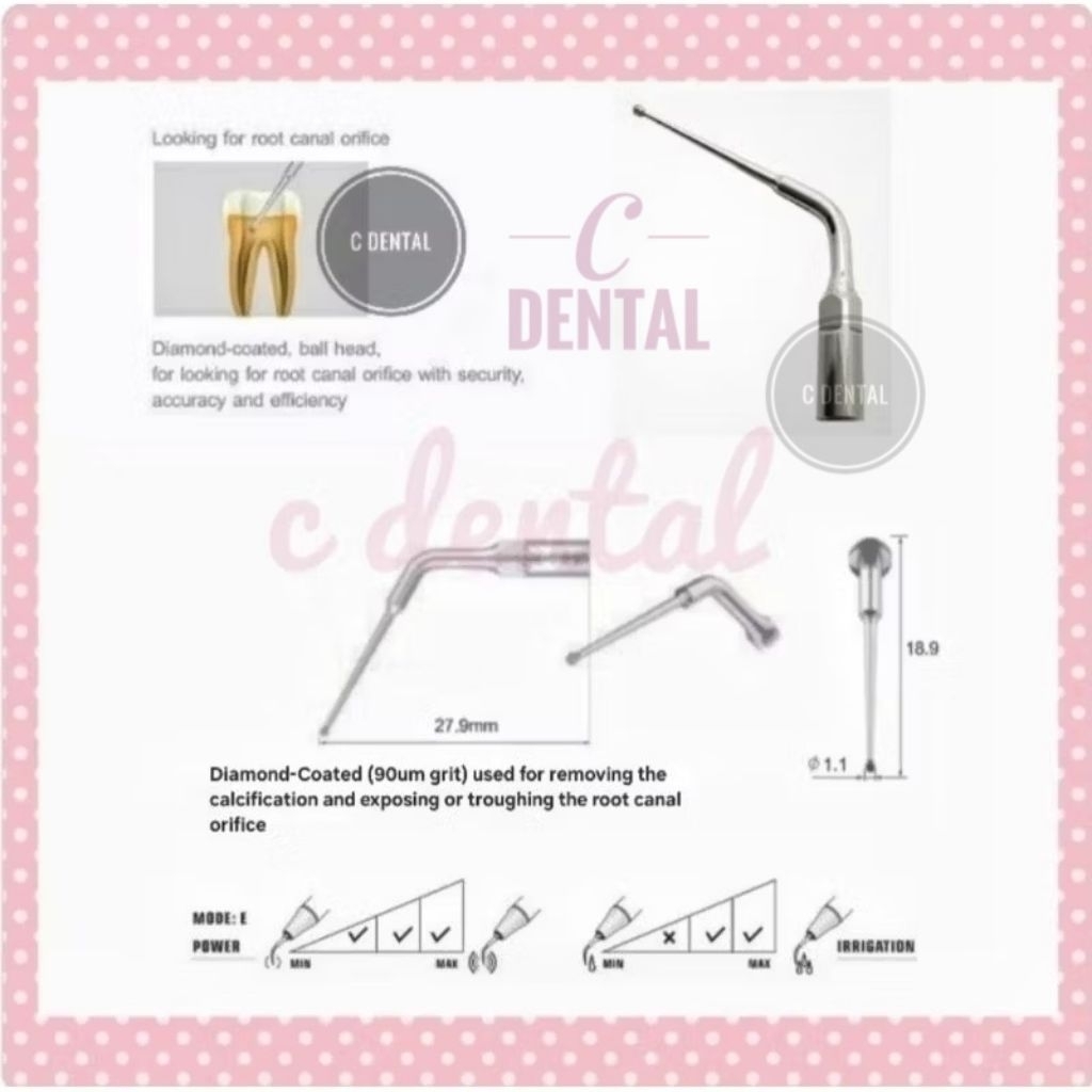 Jual Endo Tip Scaler Exposing Troughing Orifice Root Canal Long Shank ...