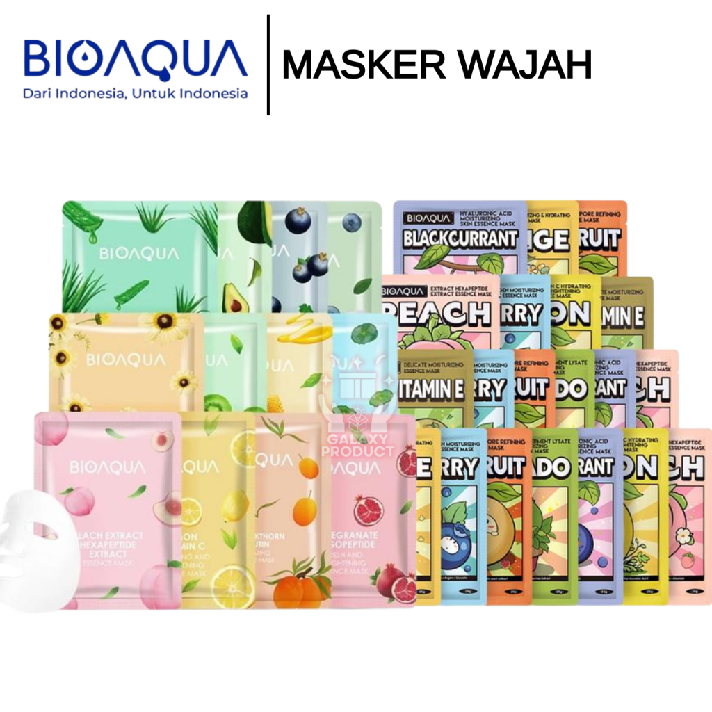 Jual BIOAQUA SHEET MASK/MASKER WAJAH 25g | Shopee Indonesia