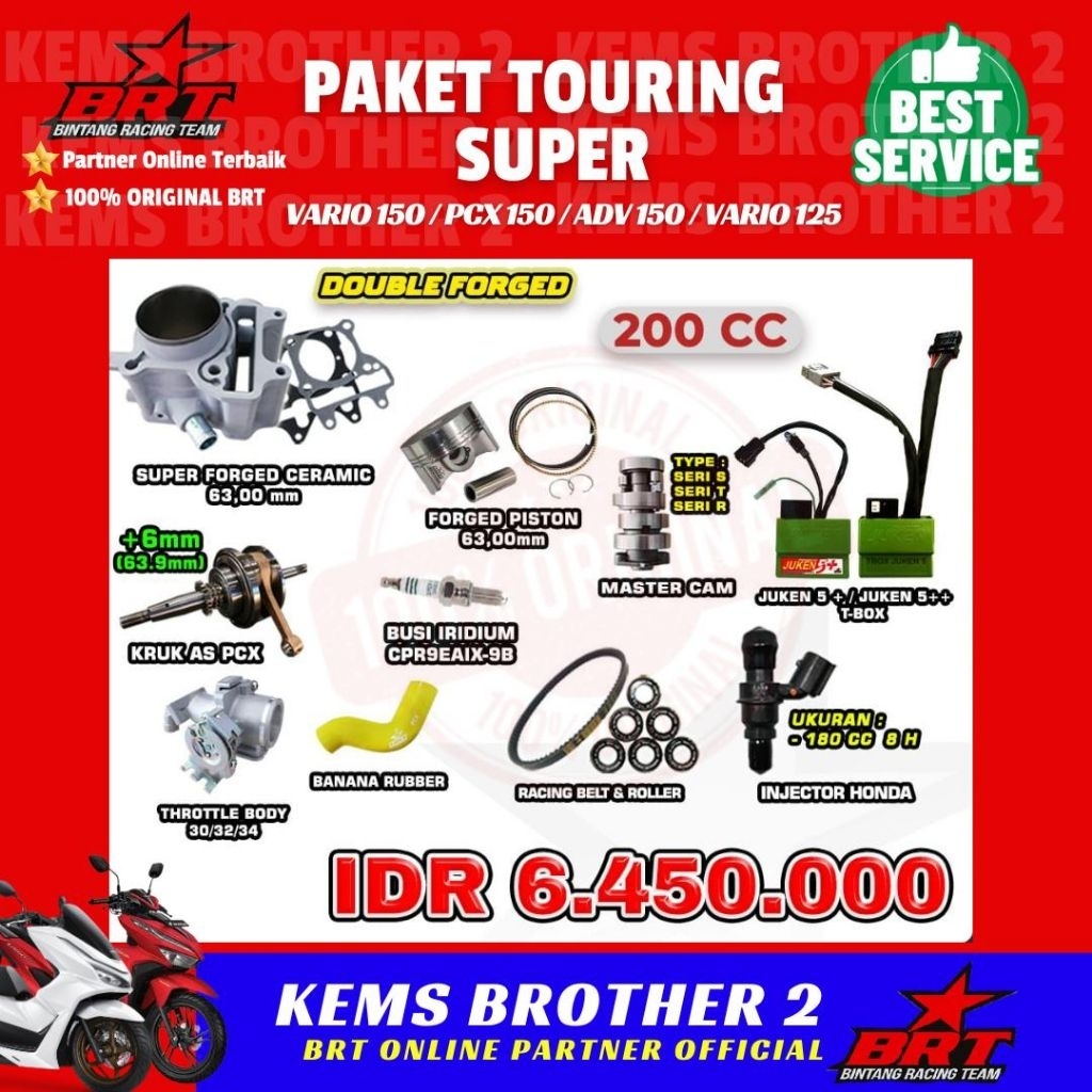 Jual PAKET BORE UP BRT 200 CC VARIO 150 PCX 150 ADV 150 FULL KOMPLIT ...