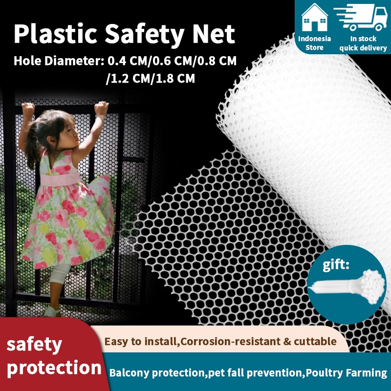 Jual 3M/5M Thickened Plastic Protection Net Pet Fall Mesh Balcony ...