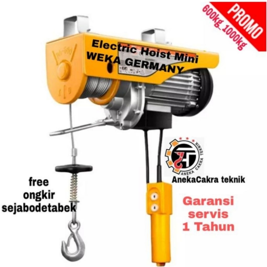 Jual Electric Hoist Mini PA1200 x 20 Meter 220V Weka Germany Quality ...