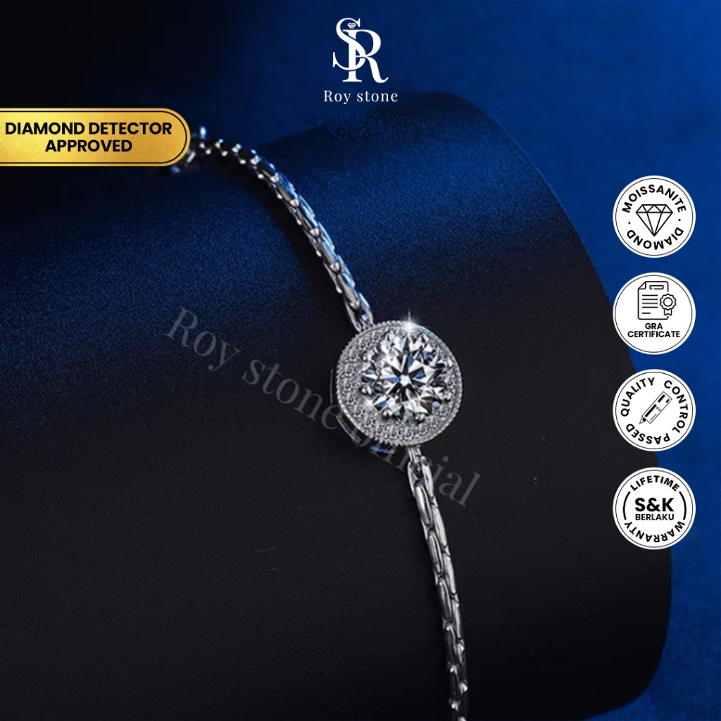 Jual Roystone_Moissanite Gelang Wanita Original Sertifikat GRA ...