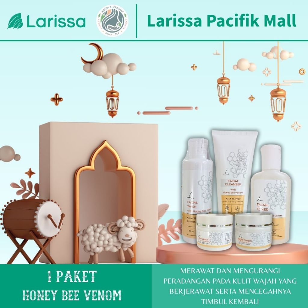 Jual LARISSA 1 PAKET HONEY BEE VENOM - BERMINYAK BERJERAWAT MERADANG | Shopee Indonesia