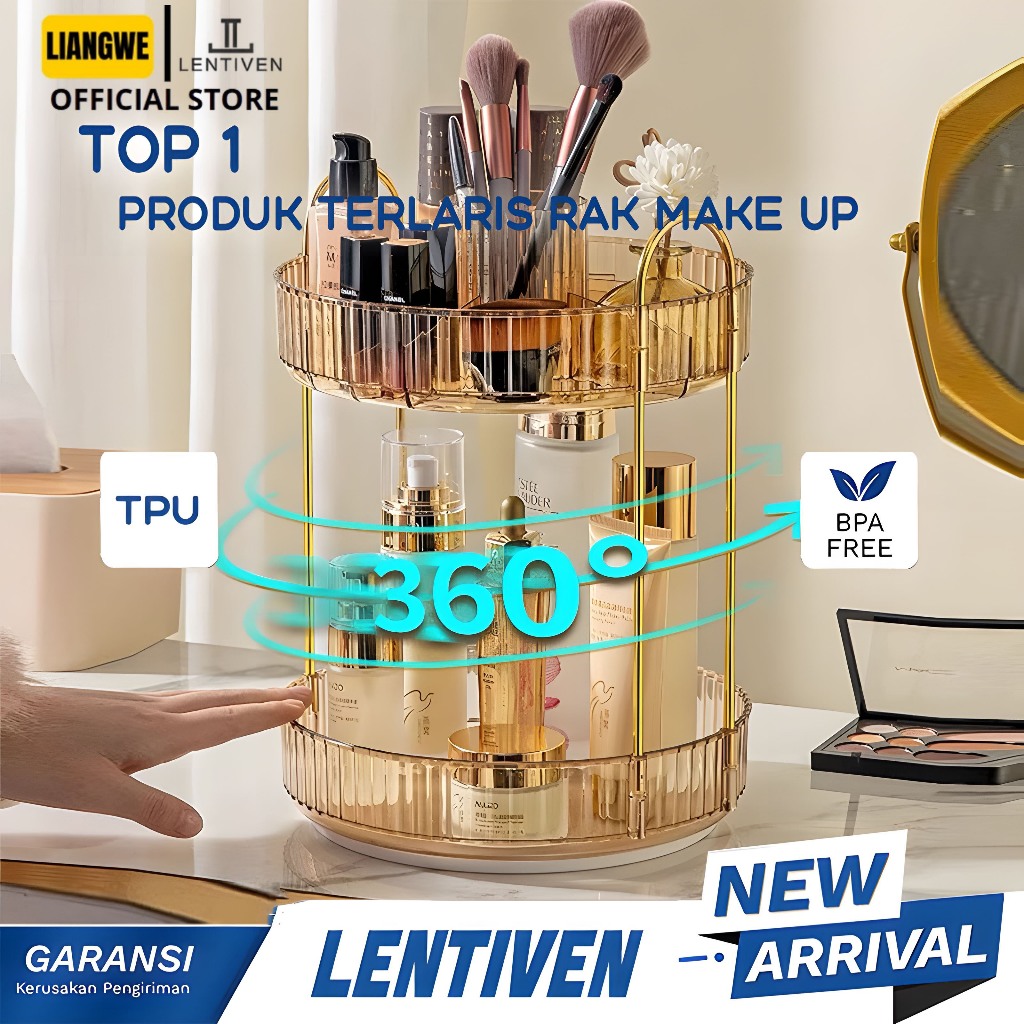 Jual LIANGWE LENTIVEN RAK MAKE UP Penyimpanan Kosmetik Alat Kamar Mandi ...