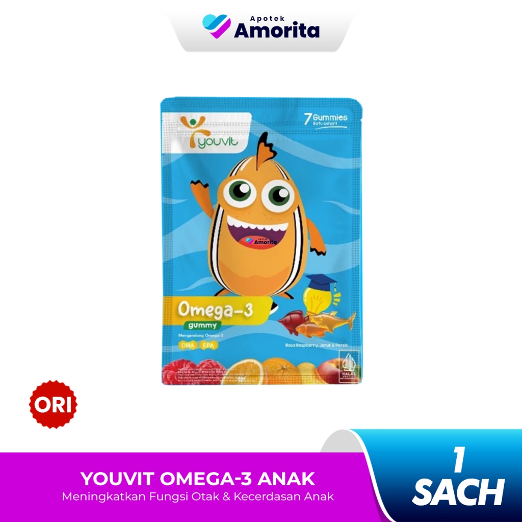 Jual Youvit Omega 3 Anak 7 Gummies - Minyak Ikan untuk Otak & Mata Anak ...