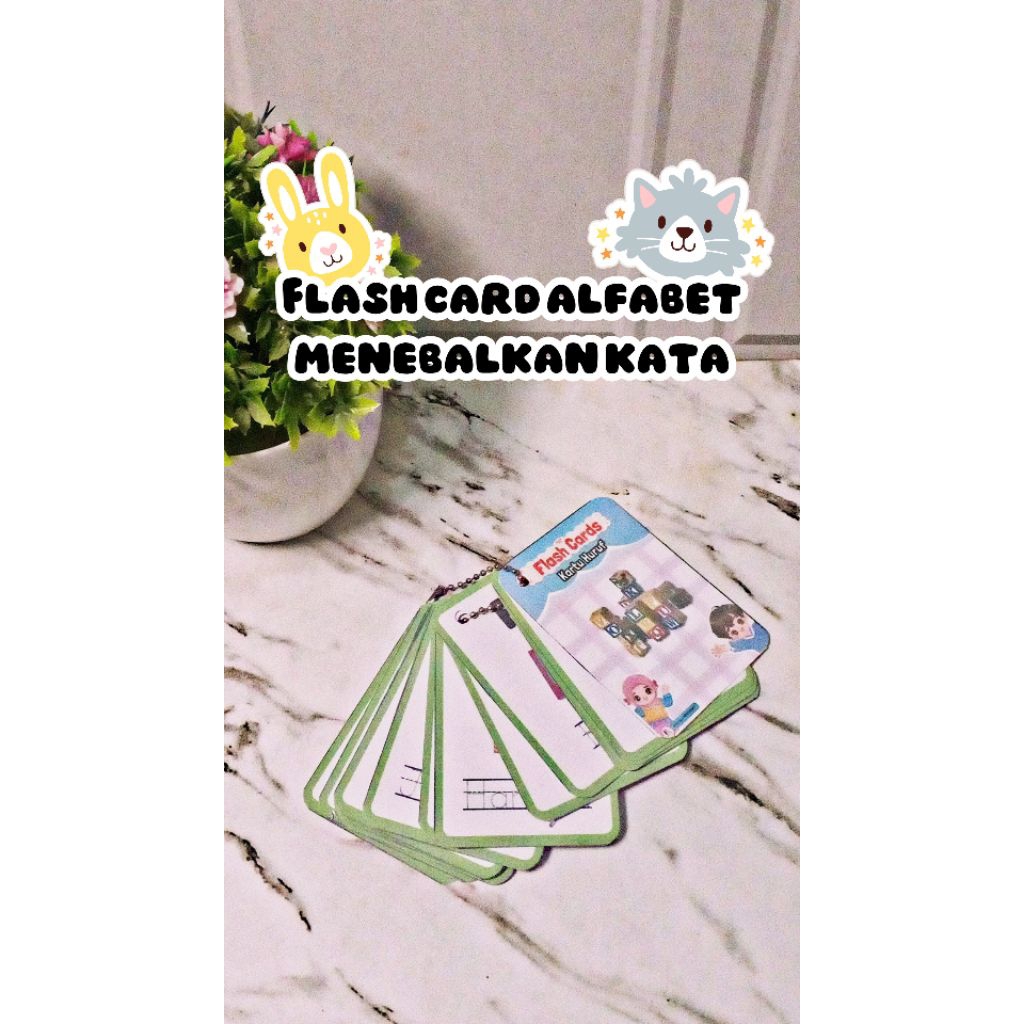 Jual Flash Card Alfabet - Kartu huruf a sampai z - menebalkan kata ...