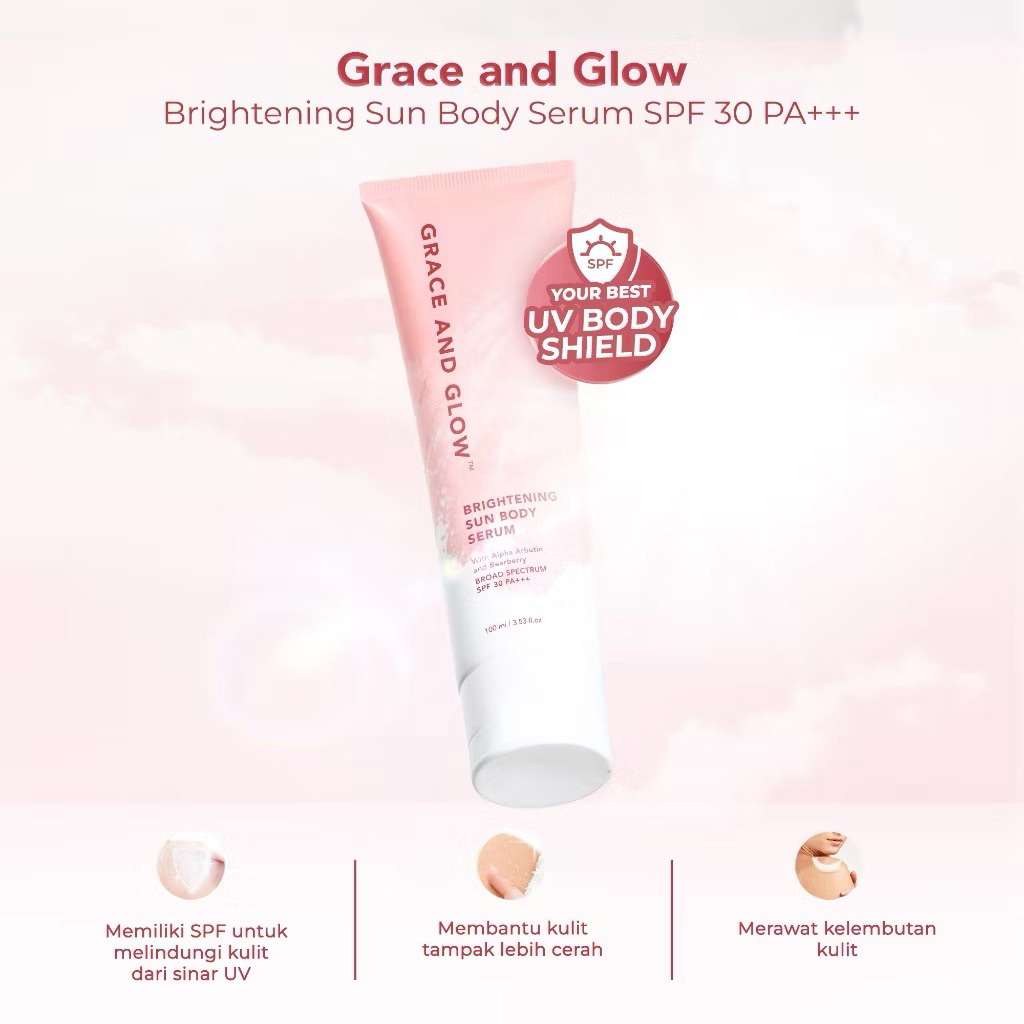 Jual Grace and Glow Brightening Sun Body Serum Hand Body Lotion SPF 30 ...
