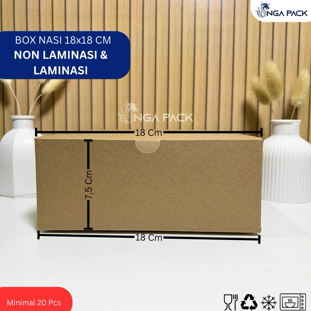Jual Katering Box 18x18cm Coklat / Dus Katering Eco Kraft Laminasi ...