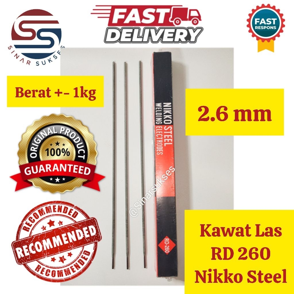 Jual Kawat Las Nikko Steel 2.6 mm/ Kawat Las RD 260 Nikko Steel 2.6 mm 1kg/ Kawat Las 2.6mm ...