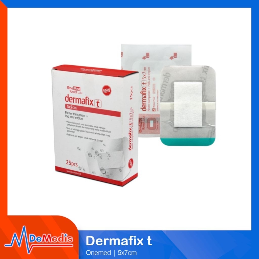 Jual Dermafix Ukuran 5x7cm ONEMED Plester Transparan Anti Air + Pad P3K ...