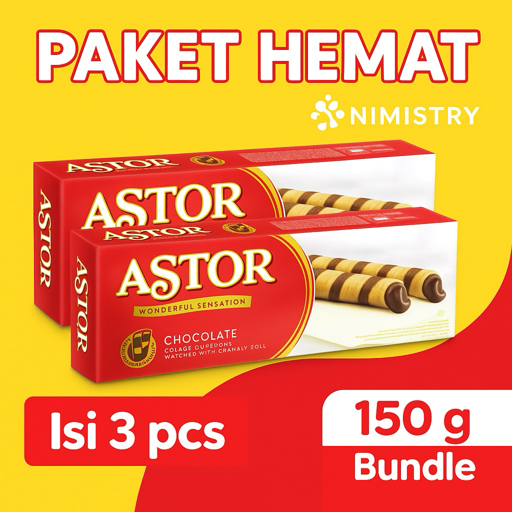 Jual PAKET ASTOR Wafer Roll Cokelat 150g Isi 3 pcs - Snack Coklat Renyah | ASTOR Bundle Hemat ...