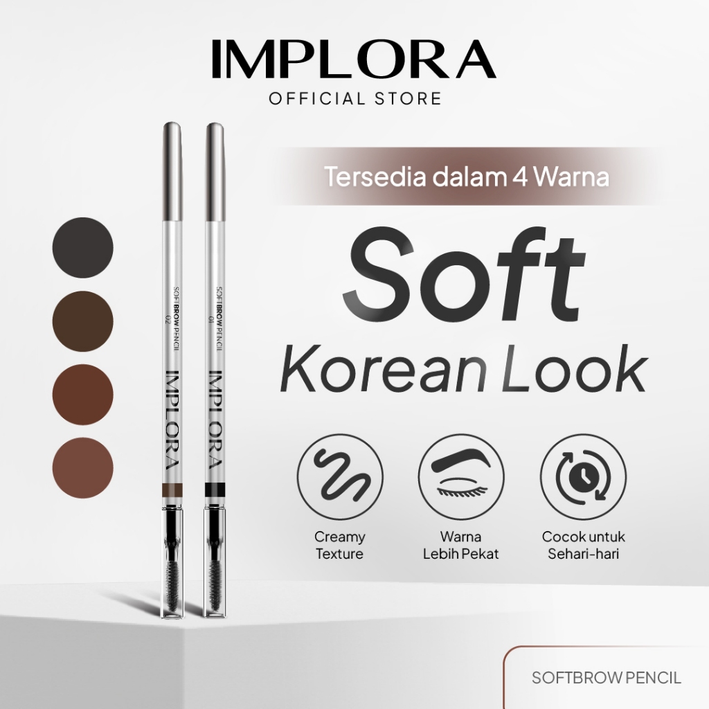 Jual Implora New Softbrow Pencil | Pensil Alis Black Brown Dark Eyebrow ...
