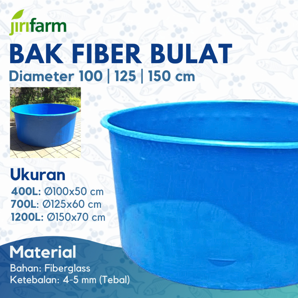 Jual JIRIFARM - Bak Kolam Ikan Fiber Bulat Volume 400, 700, 1200 Liter ...