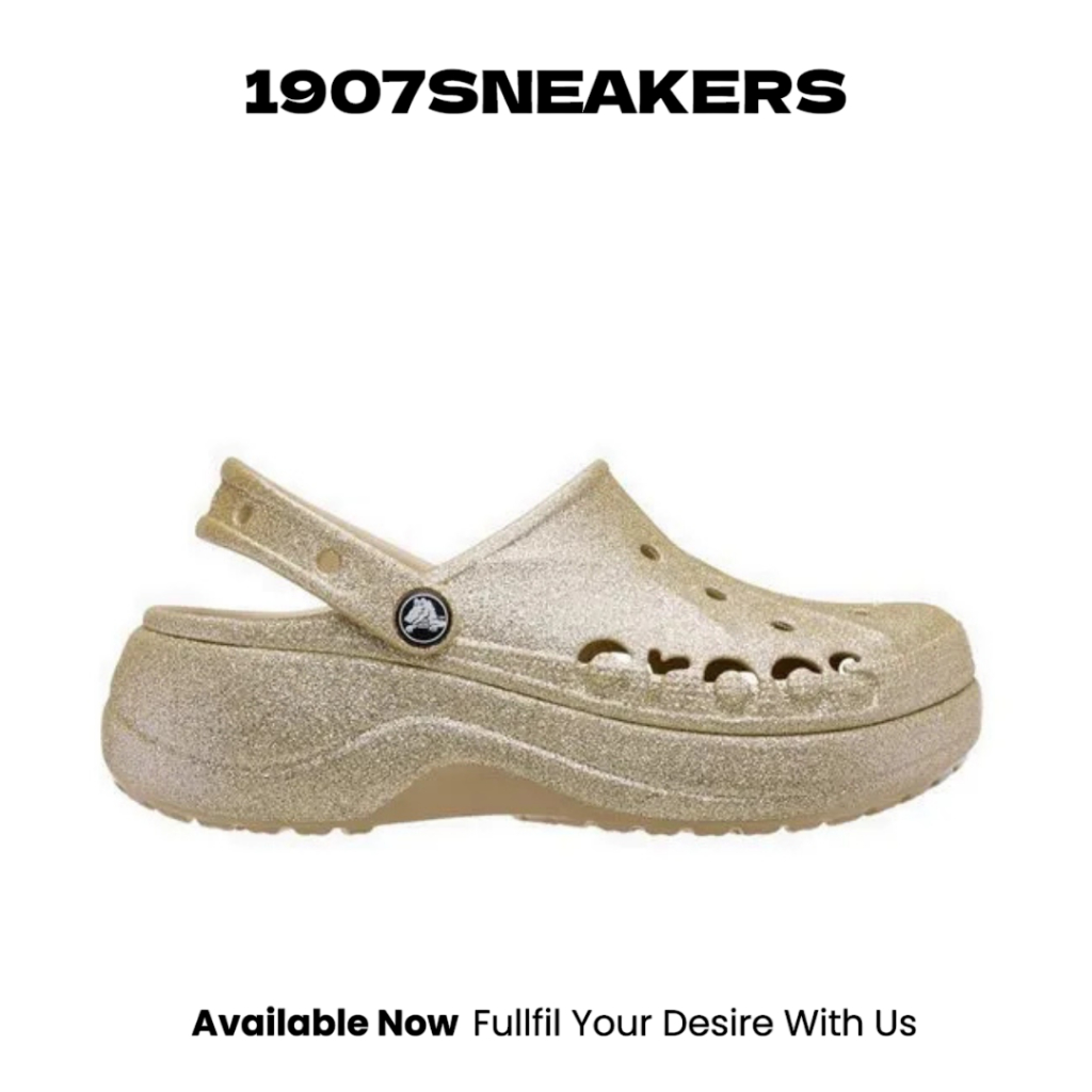Jual Sepatu Sendal Wanita Crocs Baya Platform Glitter Clog - Chai ...