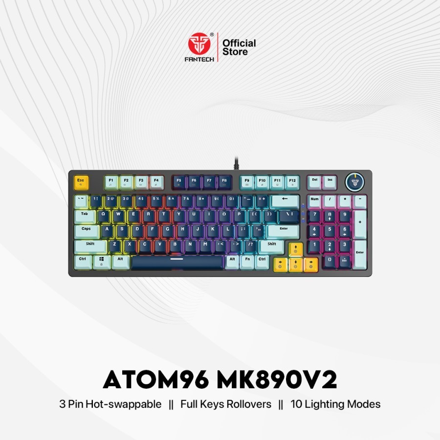 Jual Fantech ATOM96 MK890 RGB Keyboard Gaming Mechanical Full Size | Shopee Indonesia