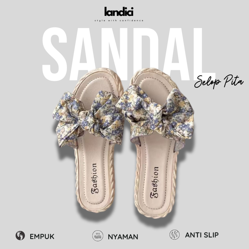 Jual LANDICI Sandal Jelly Wanita/Sandal Korea Terbaru/Sandal Slop Pita/Flatshoes Slip on ...