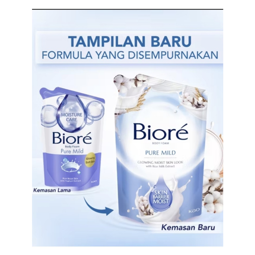 Jual BIORE BODY FOAM Pure Mild Kemasan Refil Pouch 800ml | Shopee Indonesia