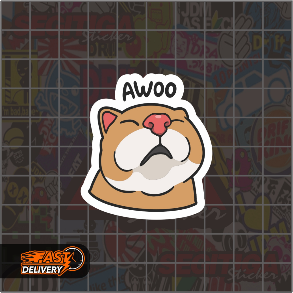 Jual Sticker Kucing Lucu Meme Awoo Ukuran 4.5 x 5 Cm | Shopee Indonesia