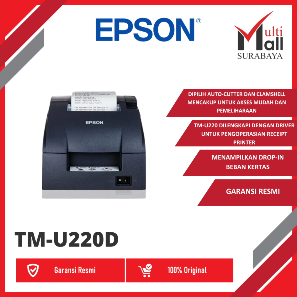 Jual EPSON TM-U220D SERIAL (Manual Cutter) | Shopee Indonesia