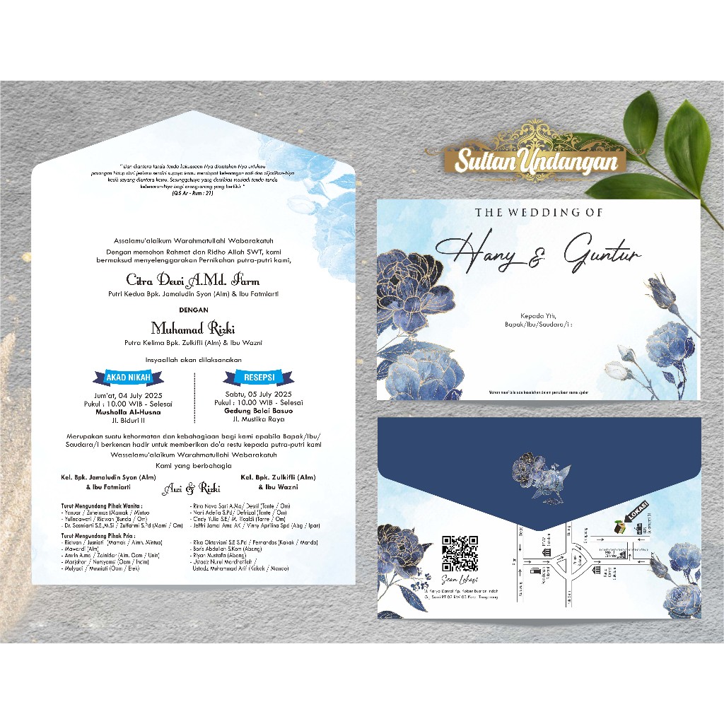 Jual ️ Undangan Pernikahan Semi Amplop Lipat 3 SULTAN UNDANGAN | Shopee ...