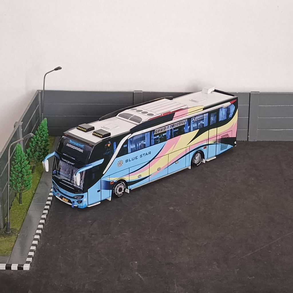 Jual miniatur bus papercraft bluestar lucky style | Shopee Indonesia